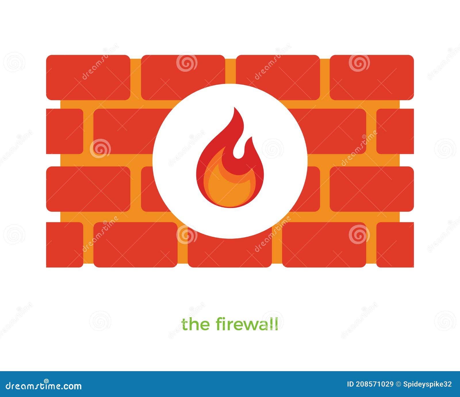 The Red Firewall. Isolated Vector Illustration Stock Illustration ...