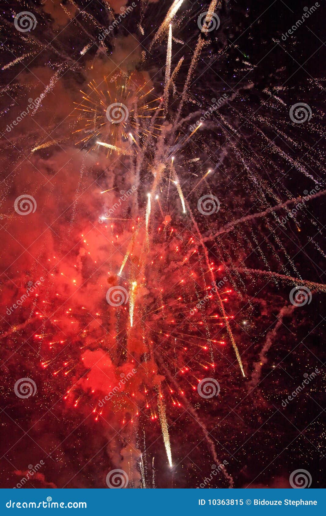 Red firework stock image. Image of explode, smoke, colors - 10363815