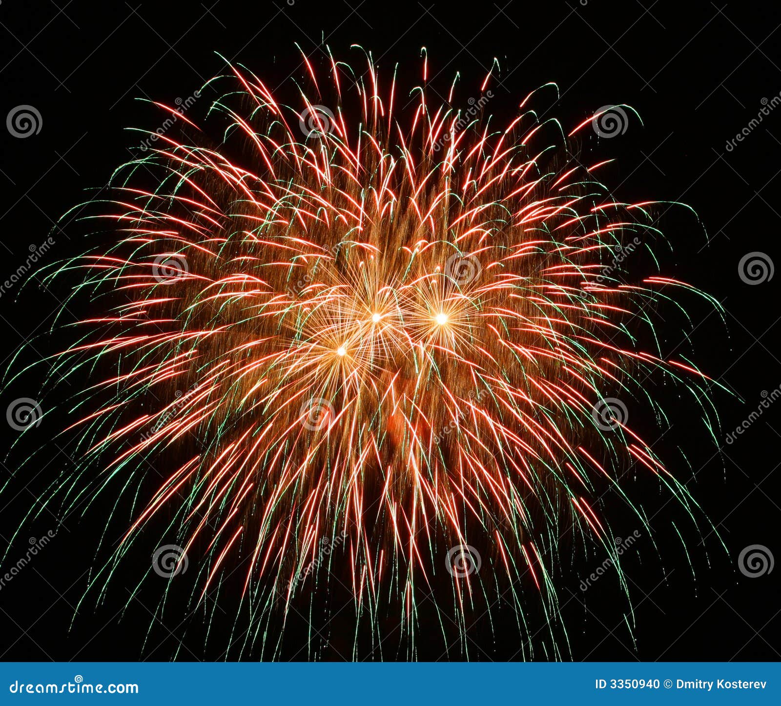 Red Firework 2 stock photo. Image of colorful, exploding - 3350940