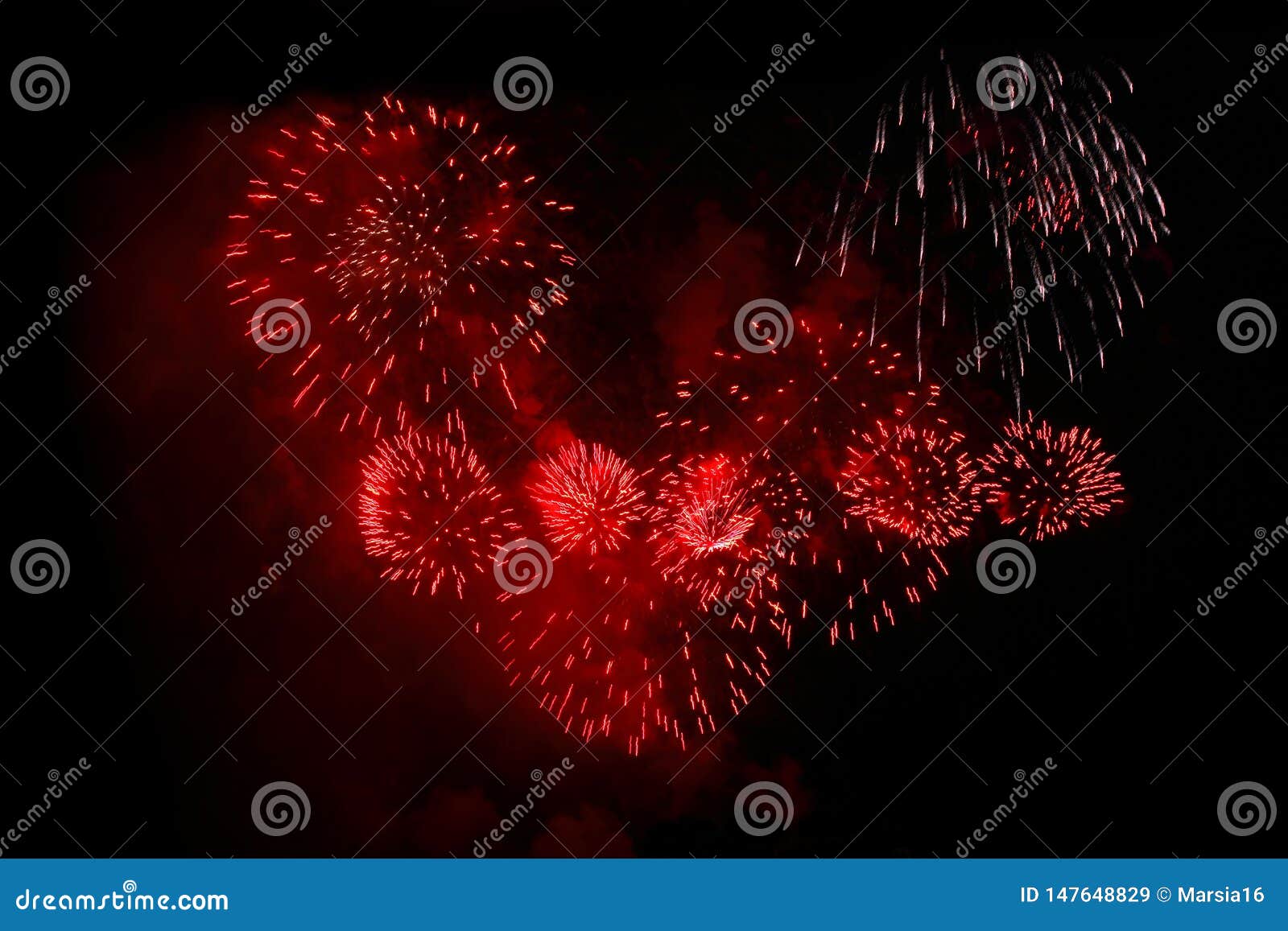 Red Firework stock image. Image of colorful, background - 147648829