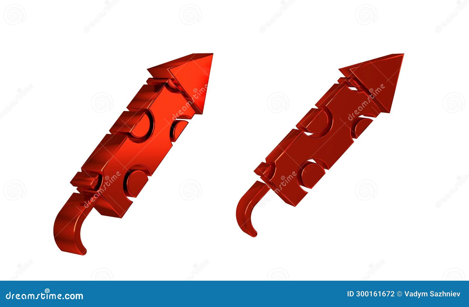 Red Firework Rocket Icon Isolated on Transparent Background. Concept of ...
