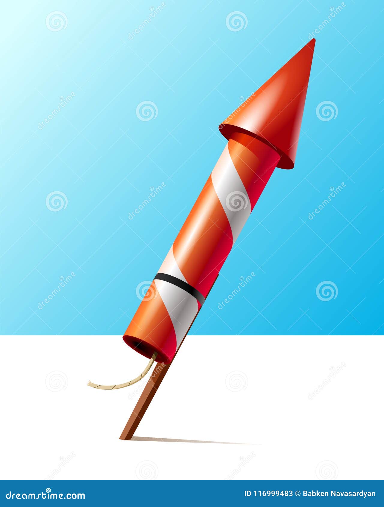 Red Firework Rocket stock vector. Illustration of celebrate - 116999483