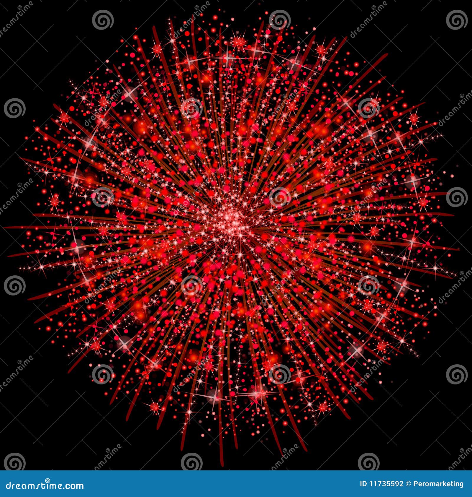 Red fireworks stock illustration. Illustration of independence - 11735592