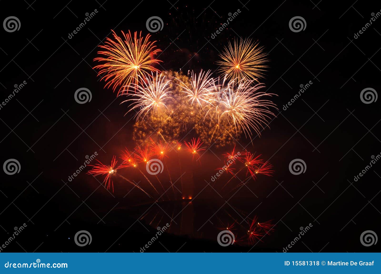 Red Fireworks stock photo. Image of colourful, explosions - 15581318