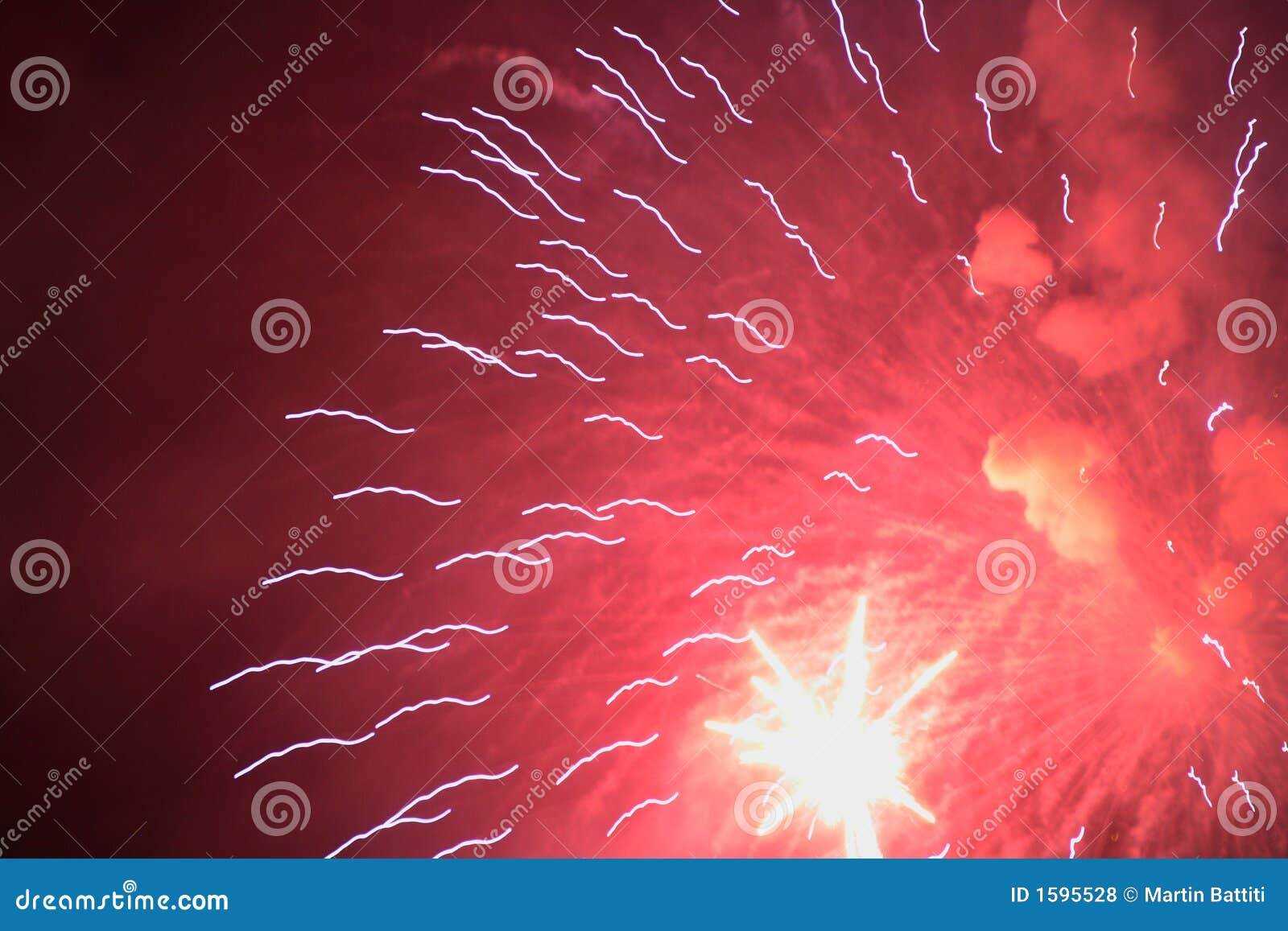 Red Fireworks stock photo. Image of brilliant, loud, blast - 1595528