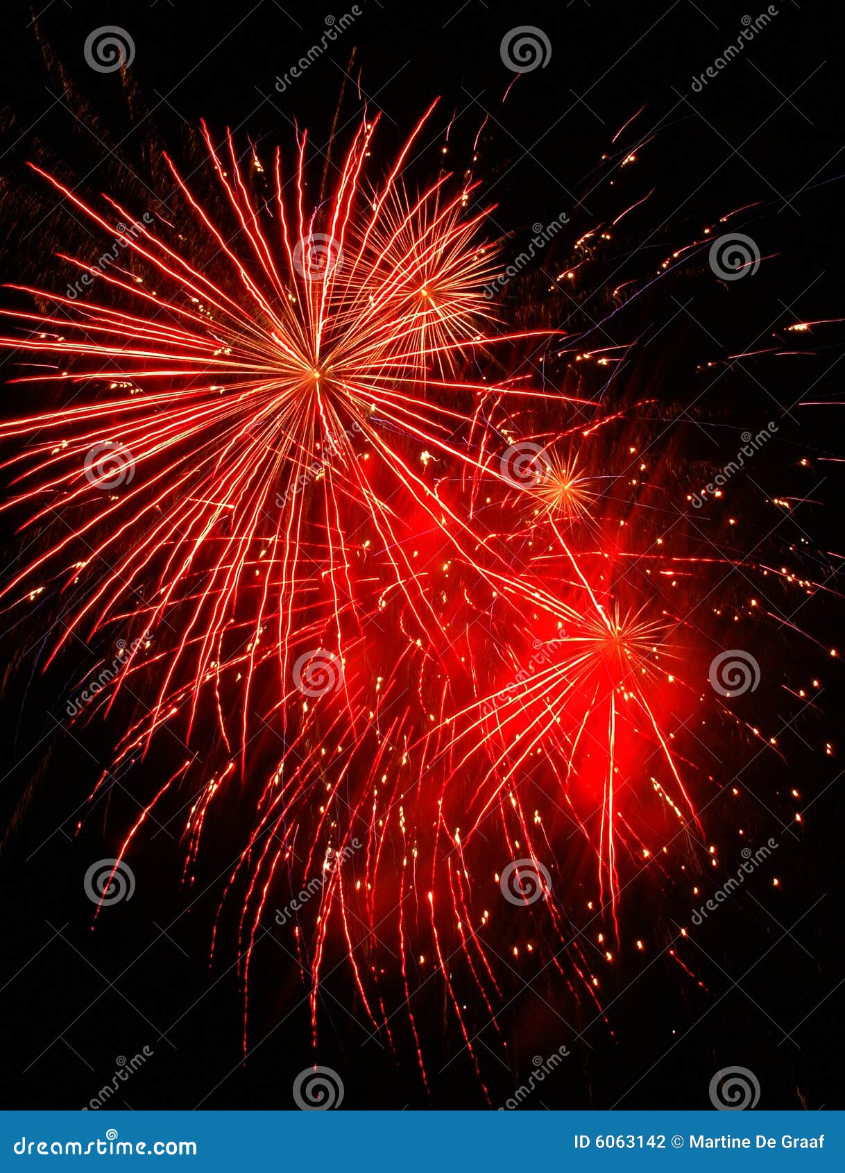 Red Fireworks stock photo. Image of colors, light, colours - 6063142