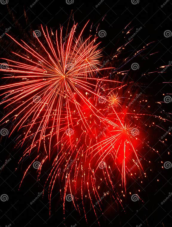 Red Fireworks stock photo. Image of colors, light, colours - 6063142