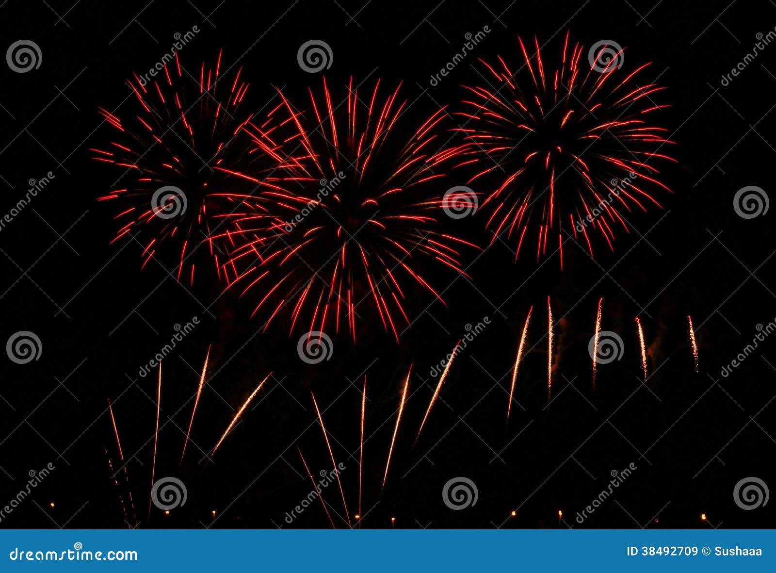 Red fireworks stock image. Image of dark, event, happy - 38492709