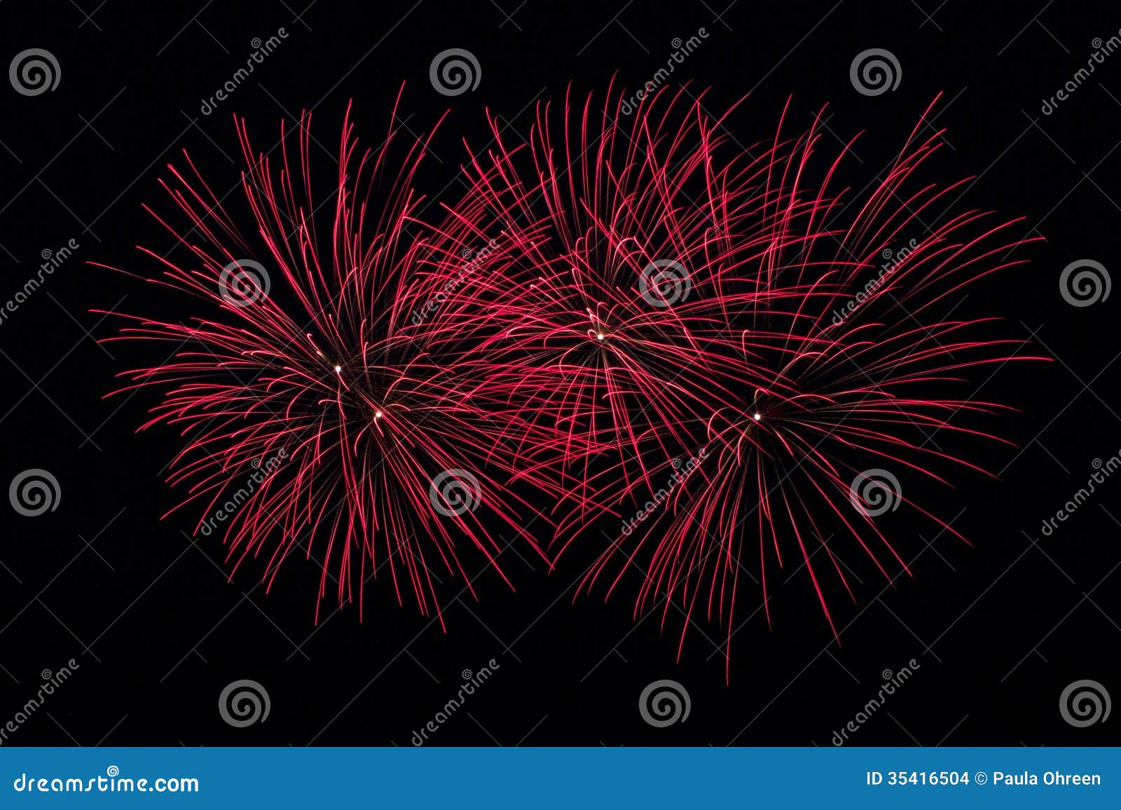 Red Fireworks stock photo. Image of burst, night, december - 35416504