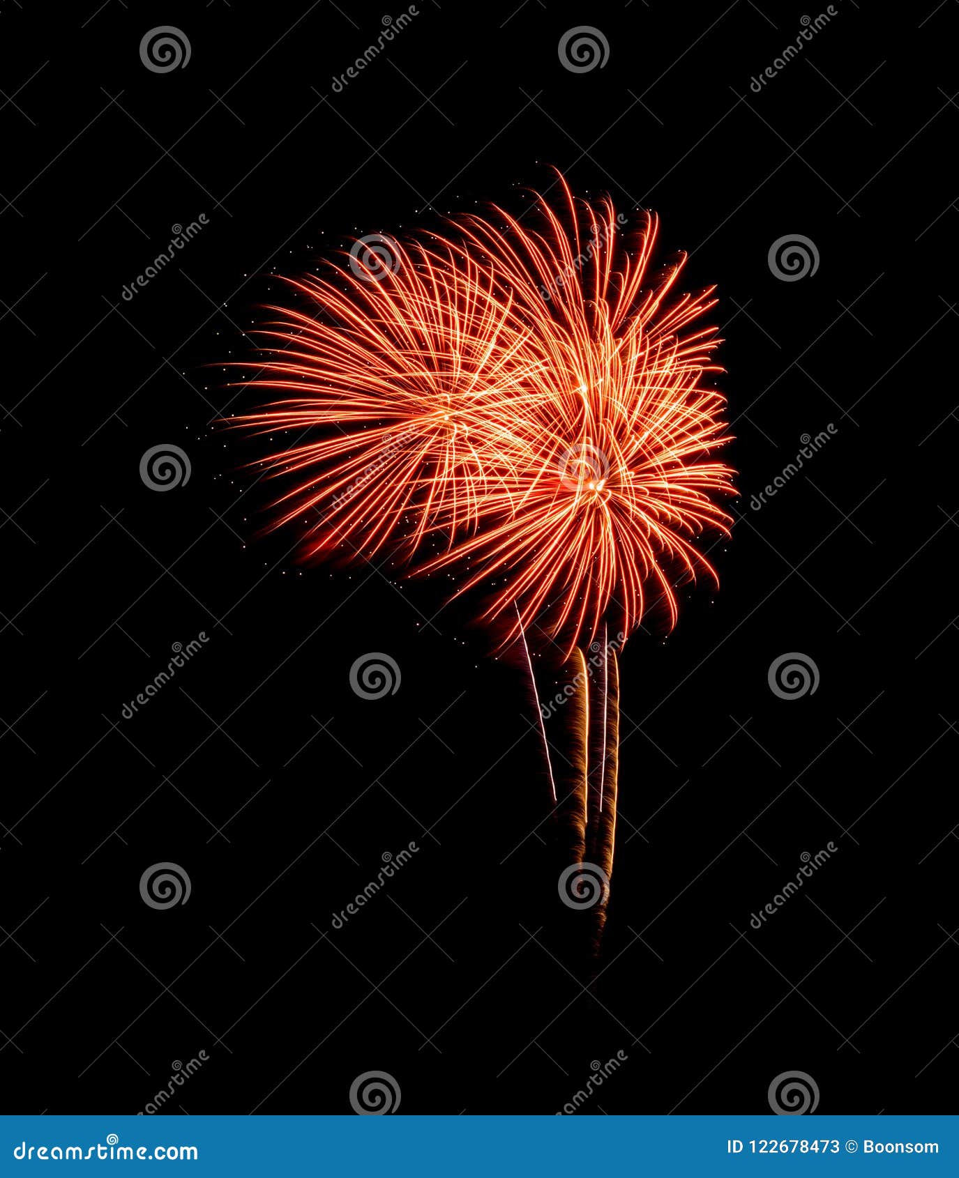 Red Fireworks Explosion on Black Sky Stock Image - Image of concept ...