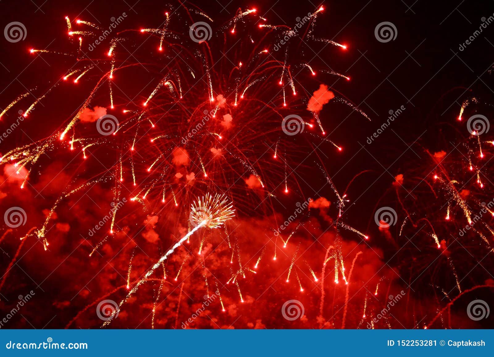 Red Fireworks stock image. Image of july4, festive, nightshot - 152253281