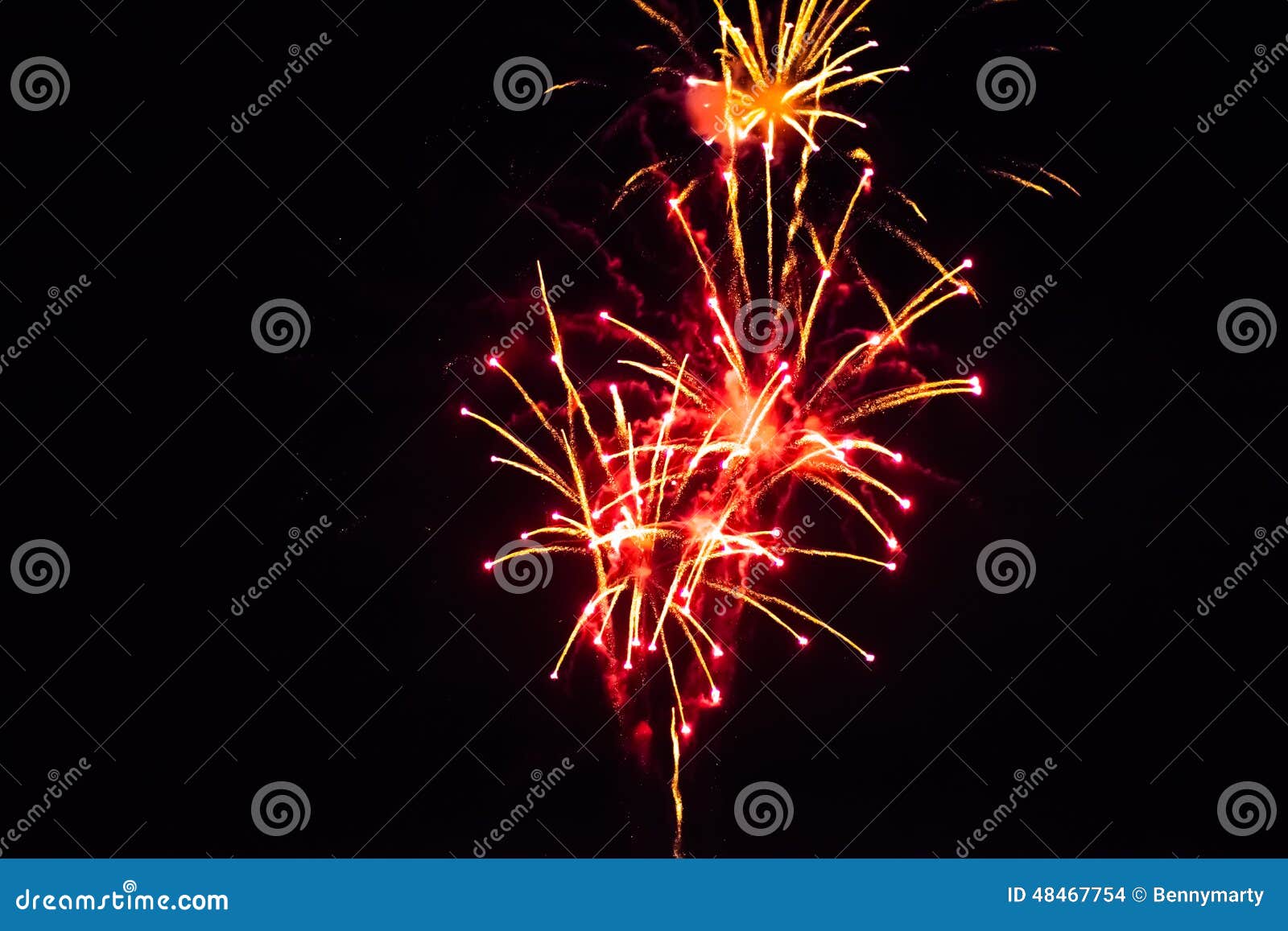 Red Fireworks stock photo. Image of holidays, lights - 48467754