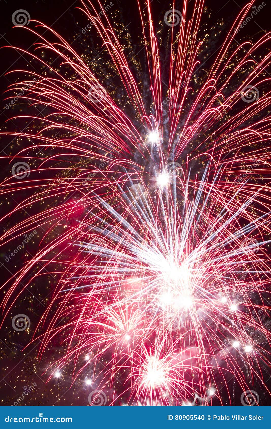 Red fireworks stock photo. Image of firework, party, dark - 80905540