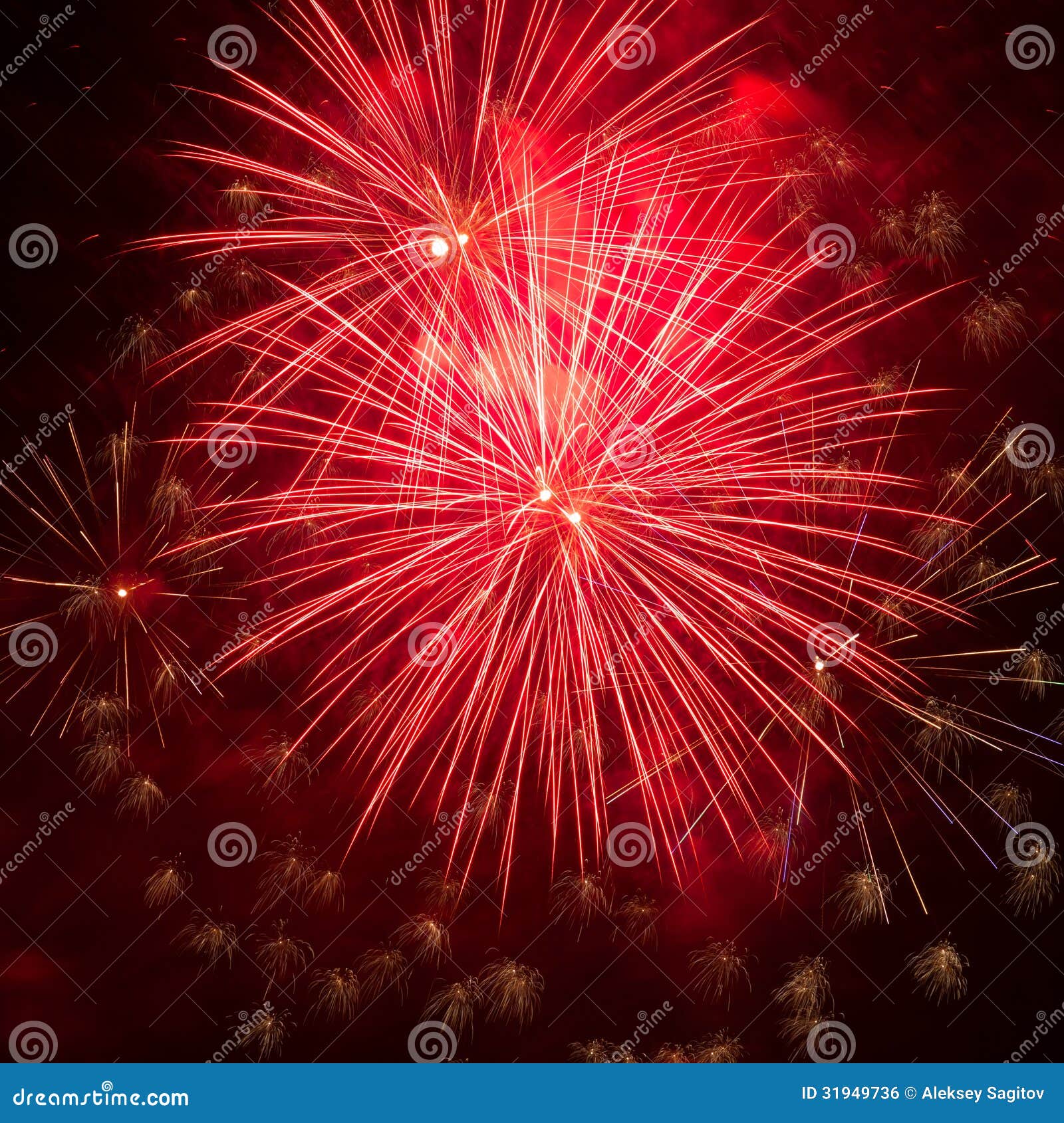 Red fireworks stock photo. Image of dark, celebration - 31949736