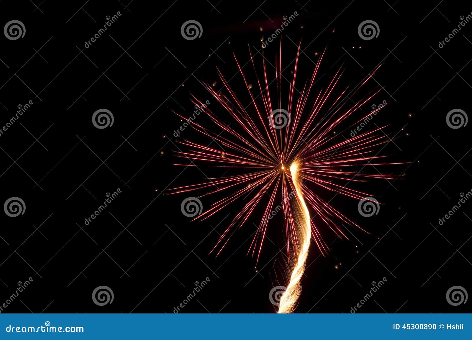 Red fireworks stock photo. Image of night, black, outdoor - 45300890