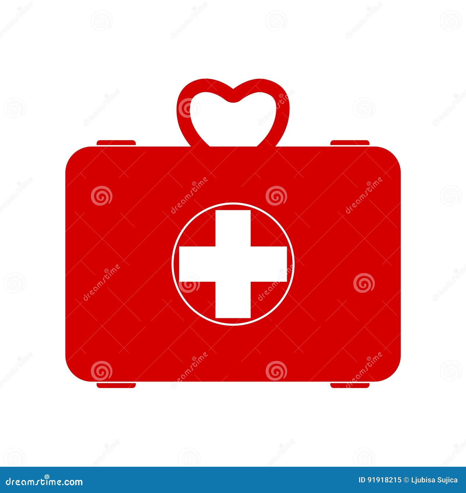 Red First aid box icon stock vector. Illustration of firstaid - 91918215