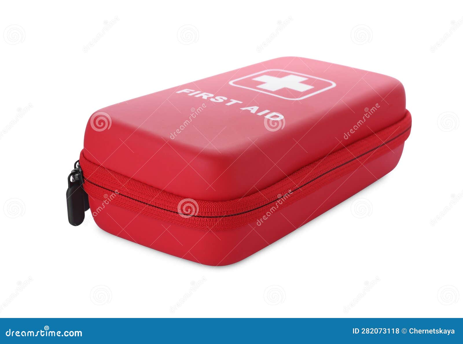 Red First Aid Kit Isolated on White Stock Photo - Image of object ...
