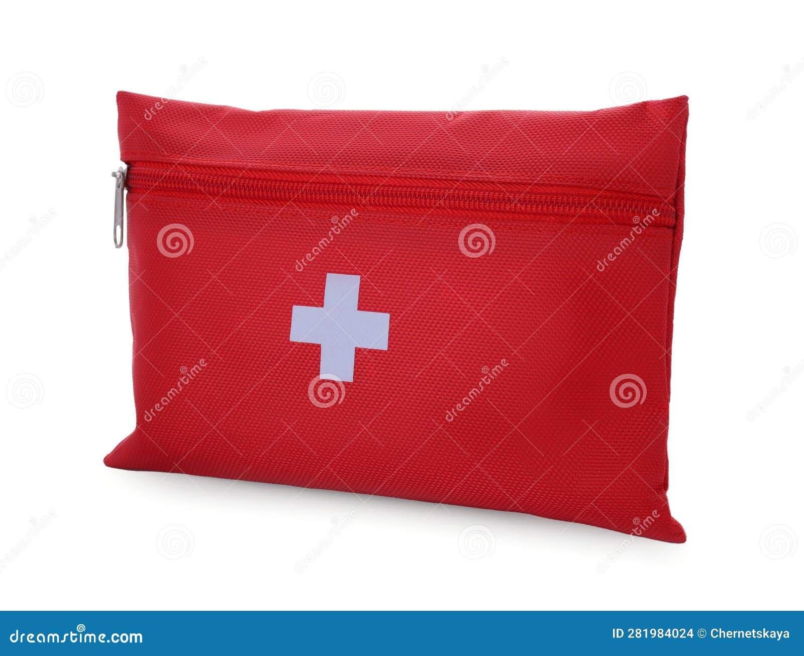 Red First Aid Kit Isolated on White Stock Photo - Image of individual ...