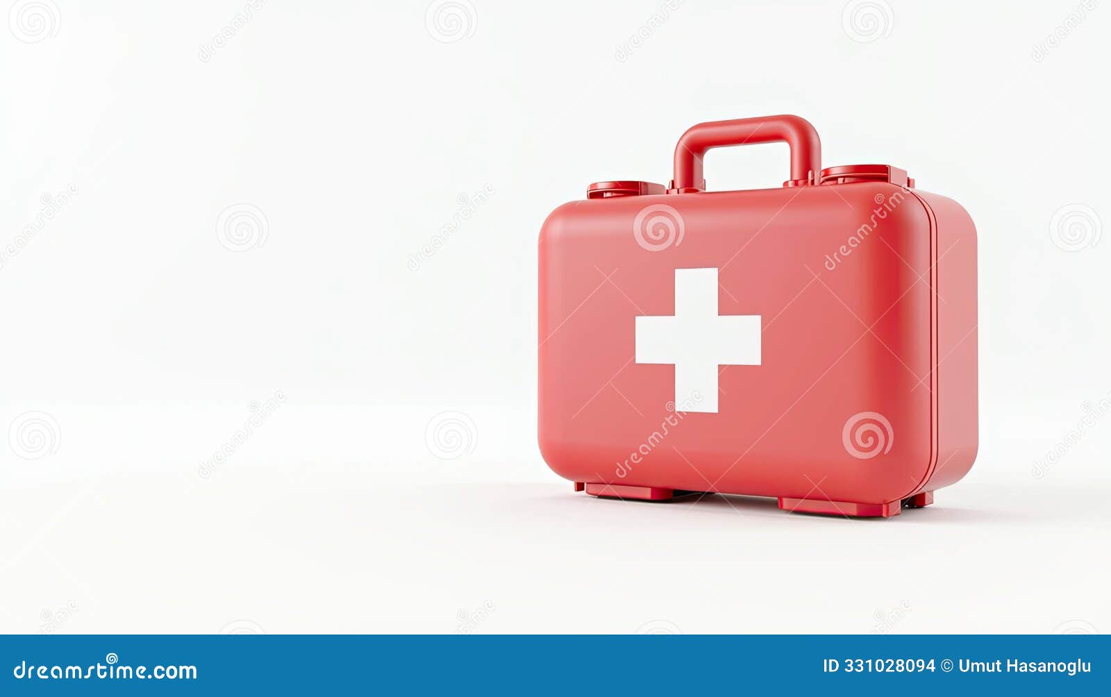 Red First Aid Kit with a White Cross on a Plain White Background. Stock ...