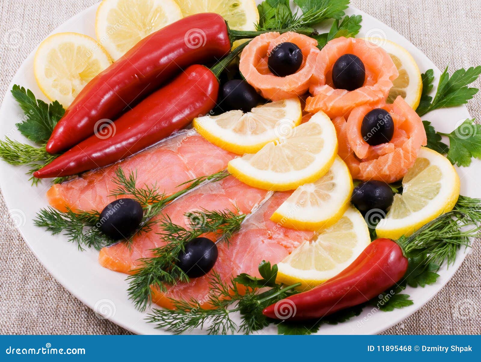 Red fish stock photo. Image of olives, piece, seafood - 11895468