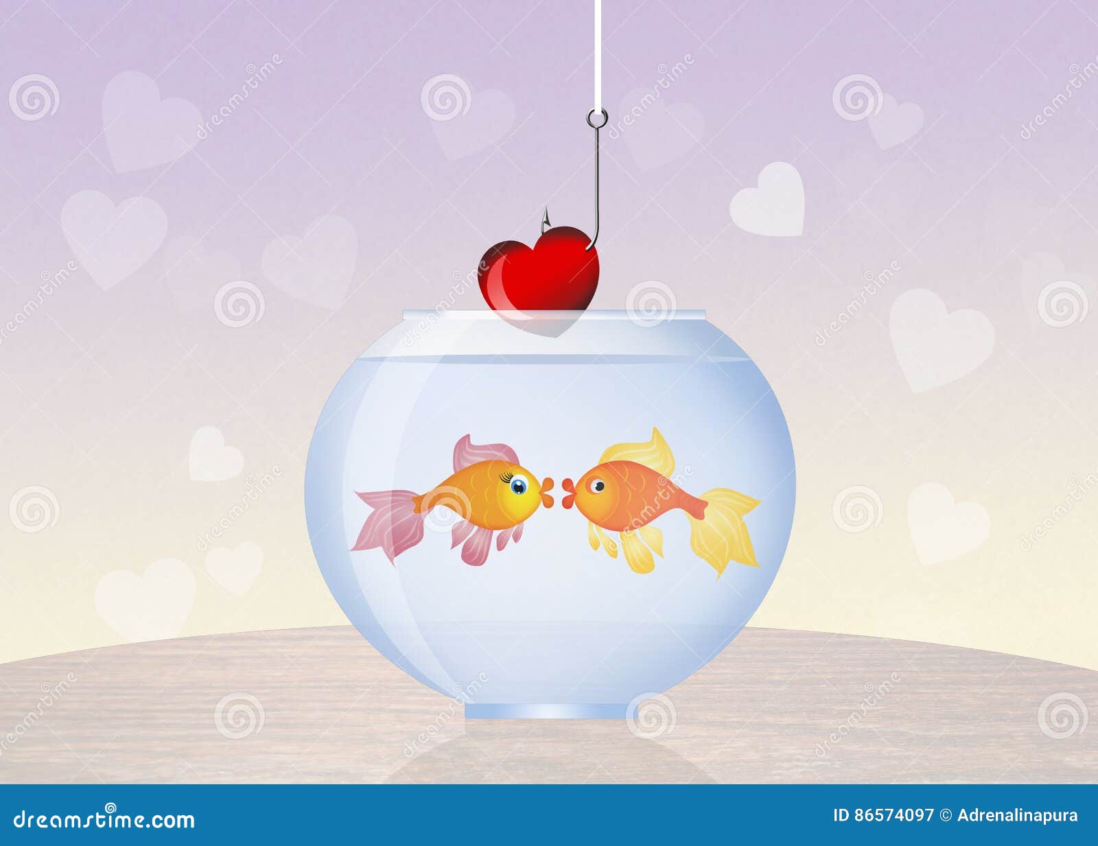 Red fish in bowl stock illustration. Illustration of hook - 86574097