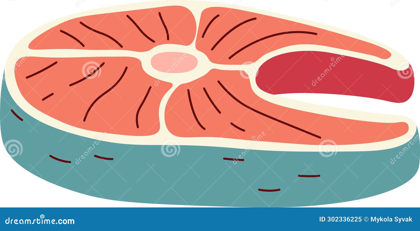 Red Fish Fillet stock vector. Illustration of fillet - 302336225