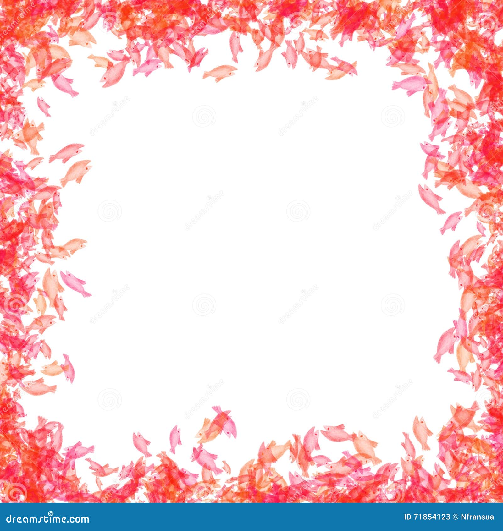 Red Fish Frame-border Pattern Stock Illustration - Illustration of hand ...