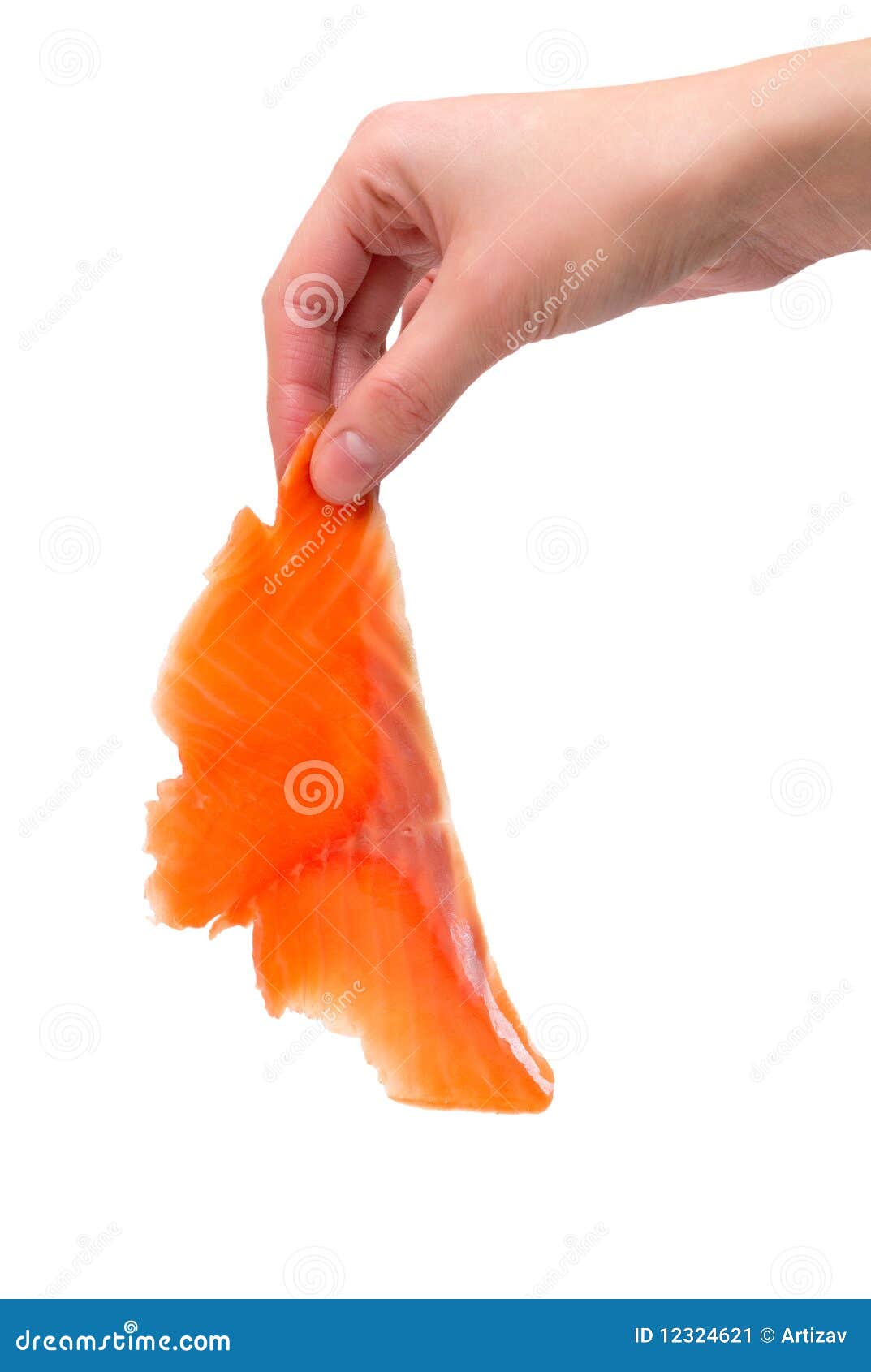 Red fish in hand stock image. Image of human, salmon - 12324621