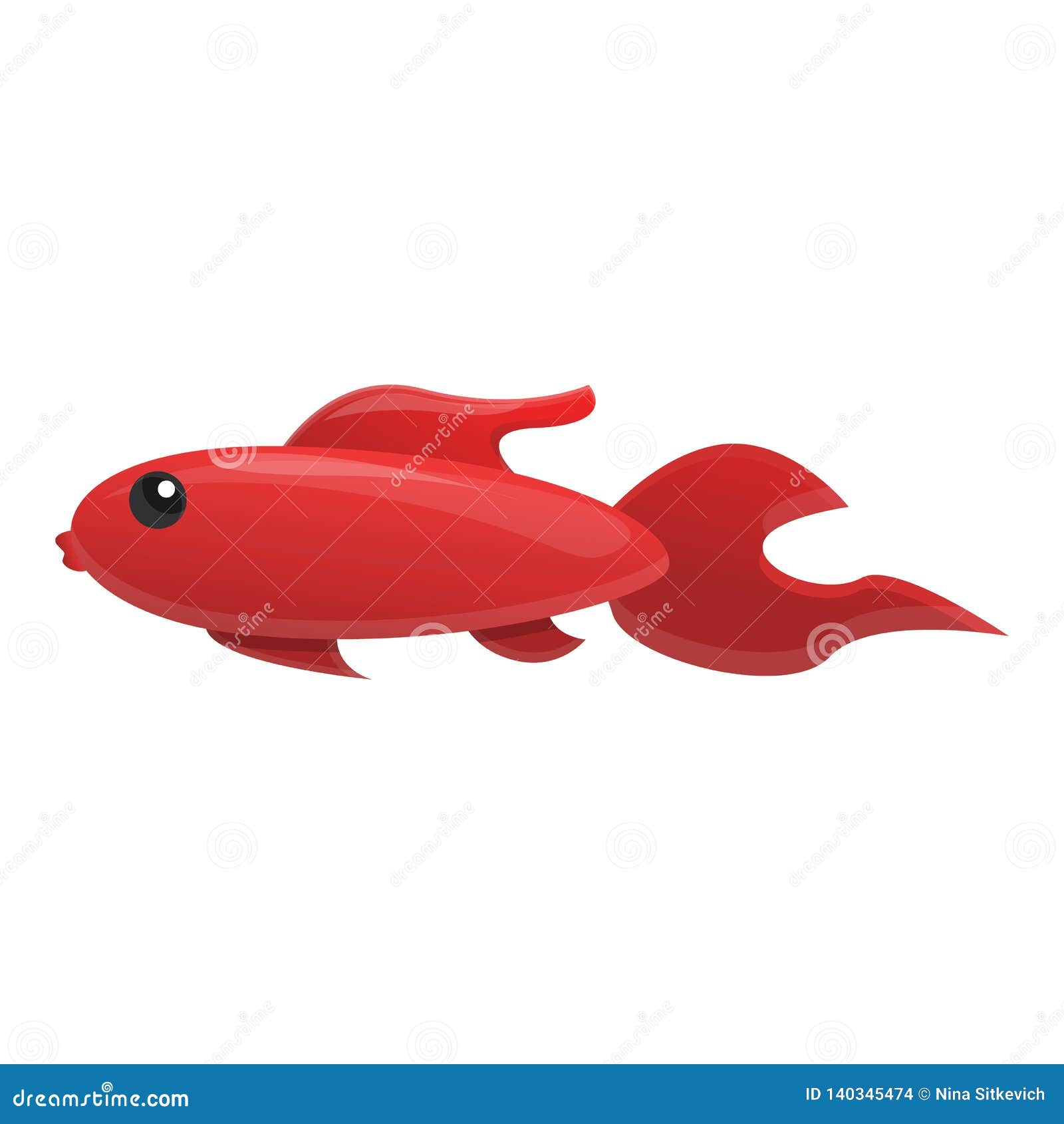 Red Fish Icon, Cartoon Style Stock Vector - Illustration of adorable ...