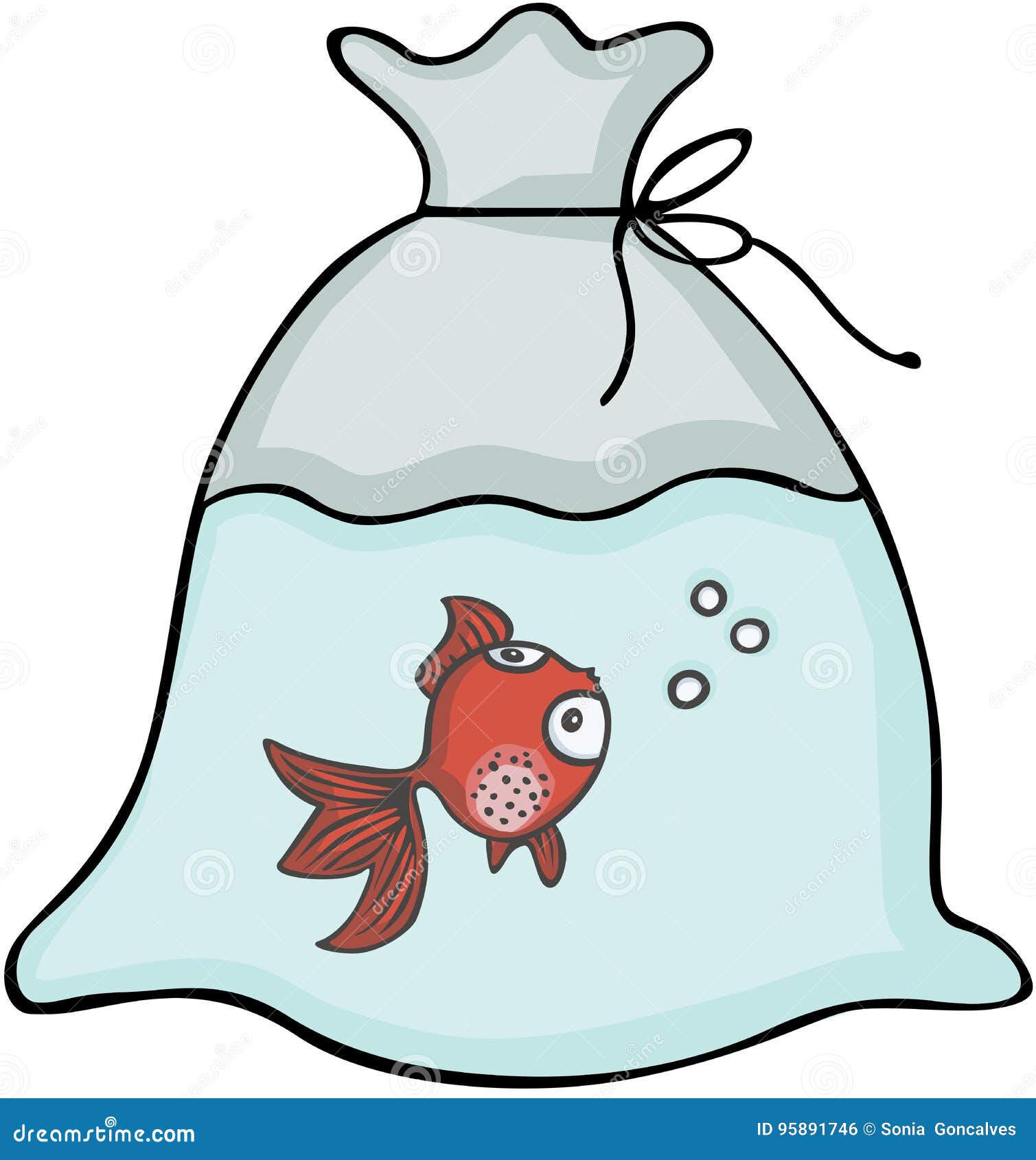 Red Fish Inside the Plastic Bag Stock Vector - Illustration of handmade ...