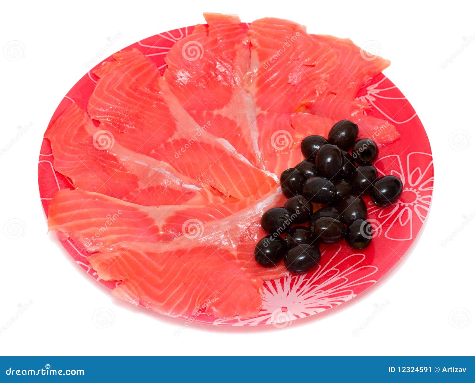 Red fish and olives stock image. Image of isolated, fruit - 12324591