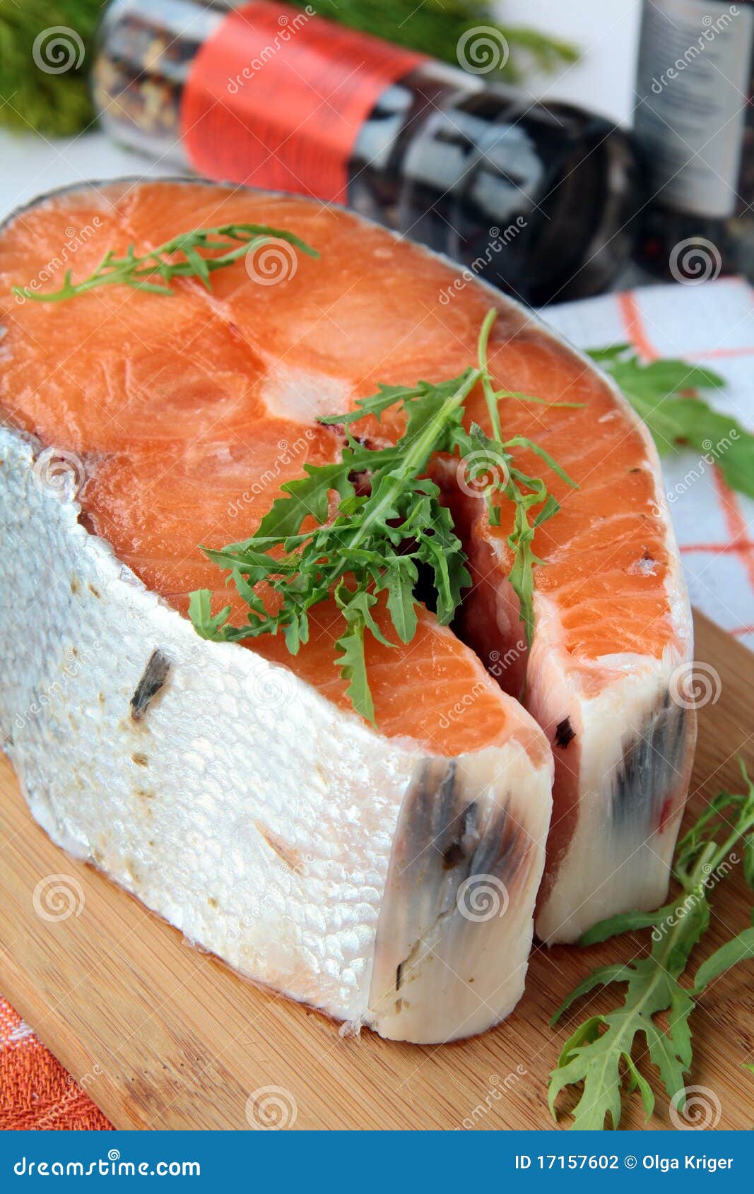 Red fish salmon stock photo. Image of wood, herb, gourmet - 17157602