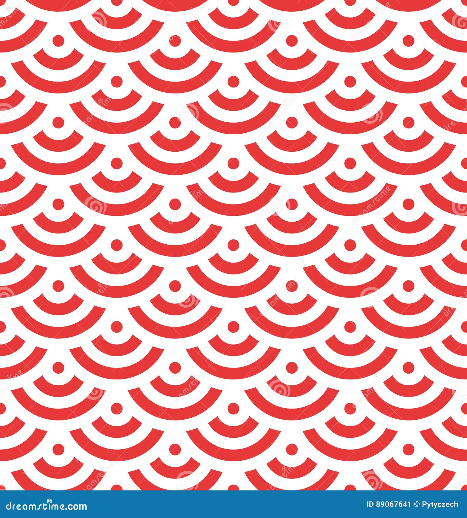 Red Fish Scale Background of Concentric Circles. Abstract Seamless ...