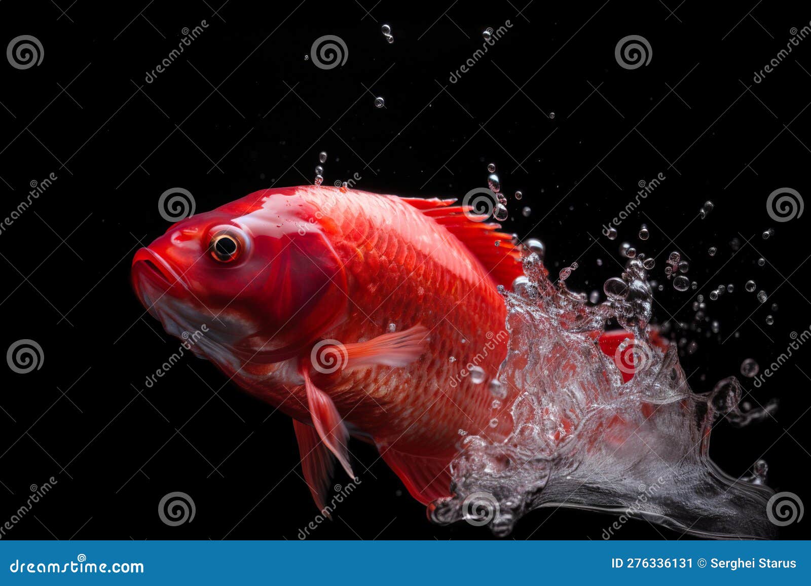 A Red Fish with Water Splashing on it S Side. AI Generative Image Stock ...