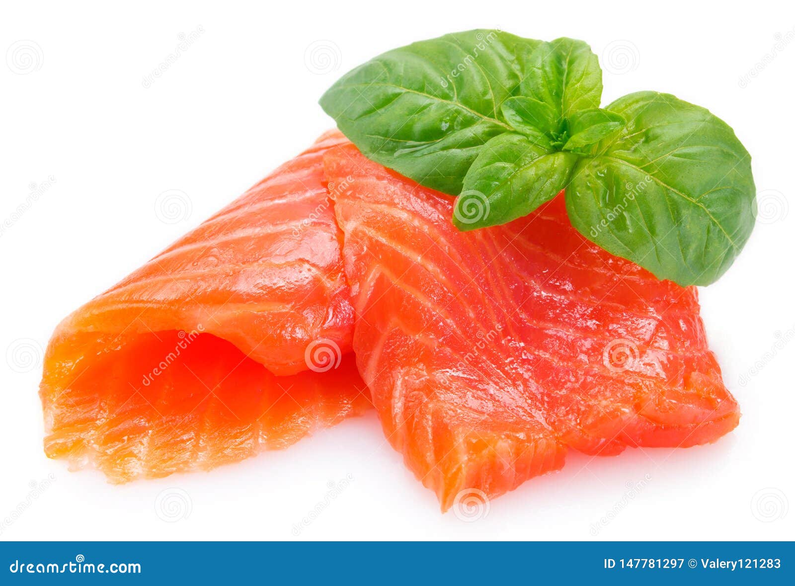 Red Fish on White Background Stock Image - Image of meat, basil: 147781297