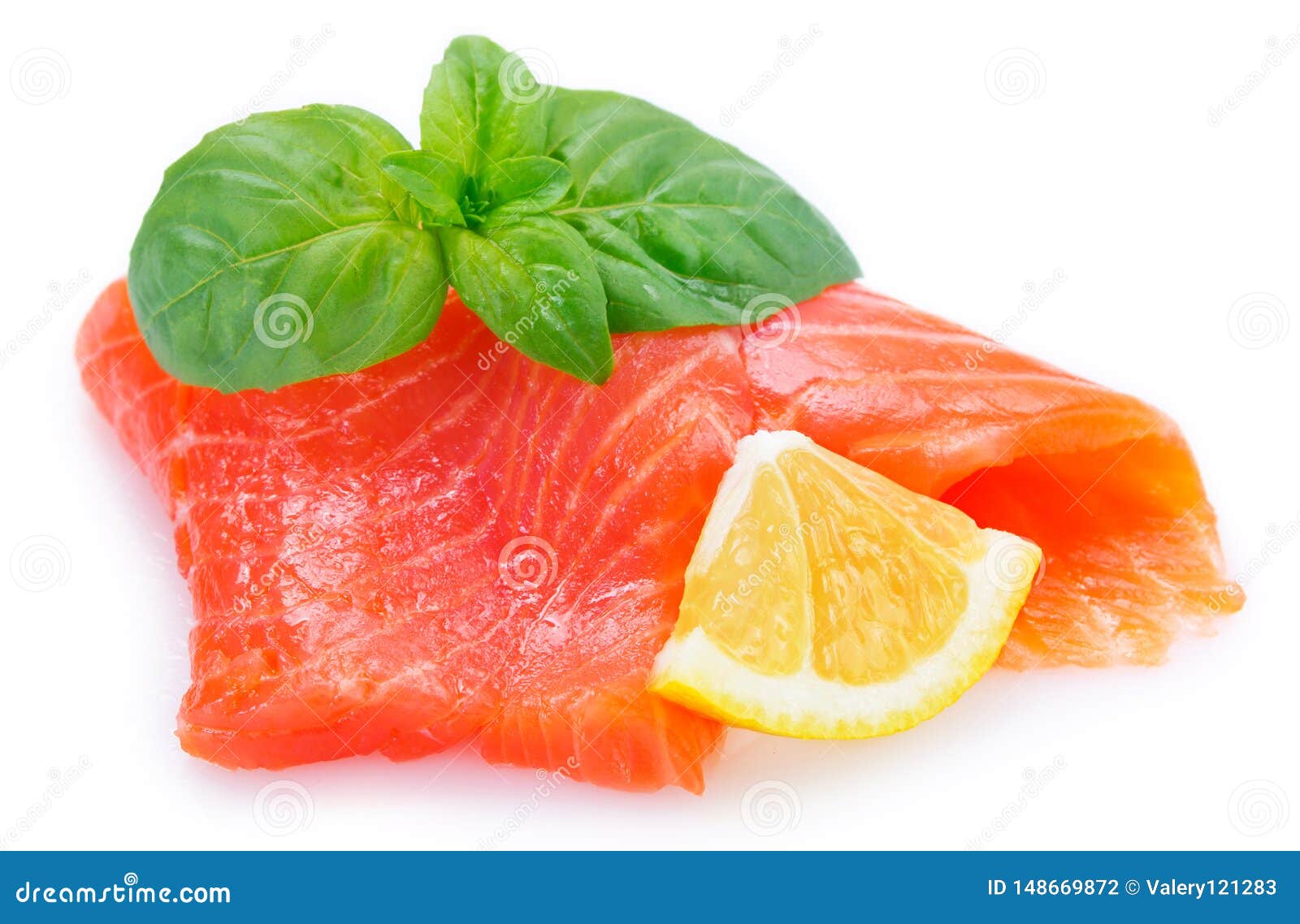 Red Fish on White Background Stock Photo - Image of salmon, lemon ...