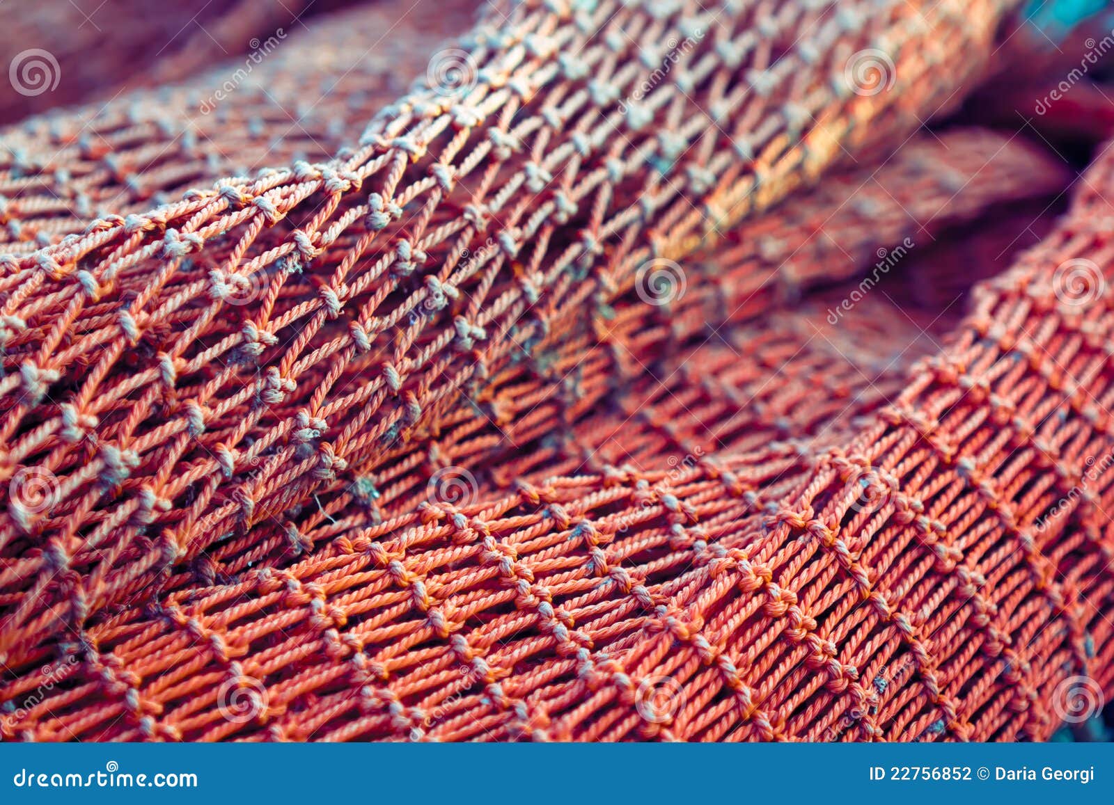 Red fishing net stock photo. Image of netting, harbor - 22756852