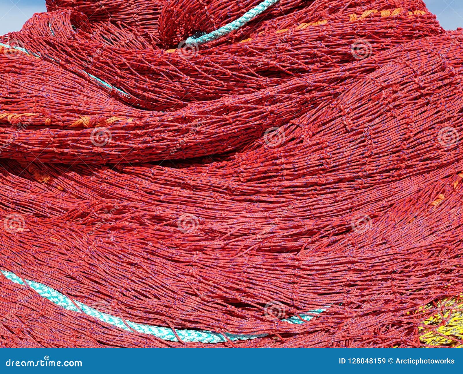 Red fishing net full frame stock image. Image of ocean - 128048159