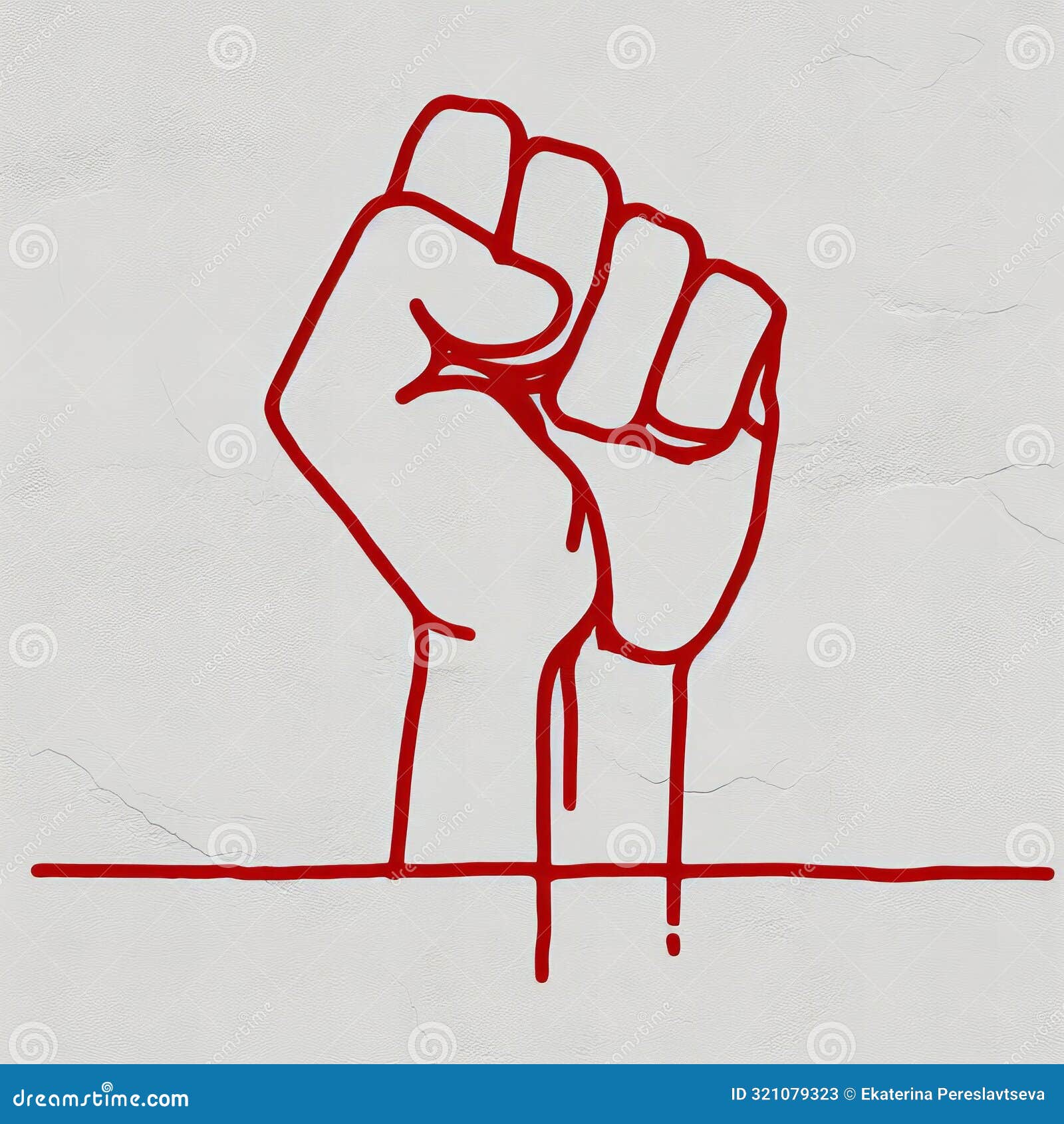 A Red Fist with a White Background. Stock Image - Image of fist, rebel ...