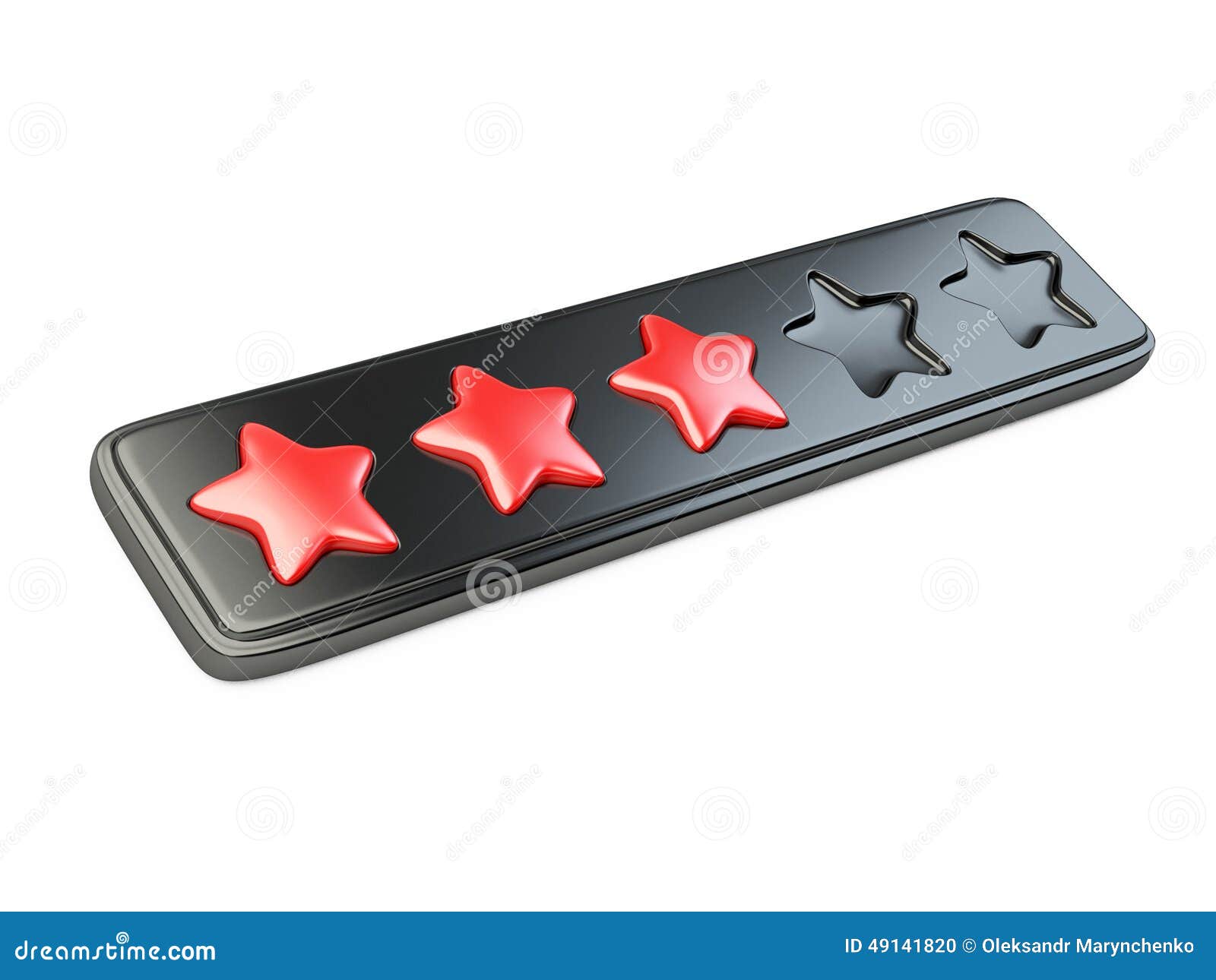 Red Five Star Rating System. Stock Illustration - Illustration of blank ...