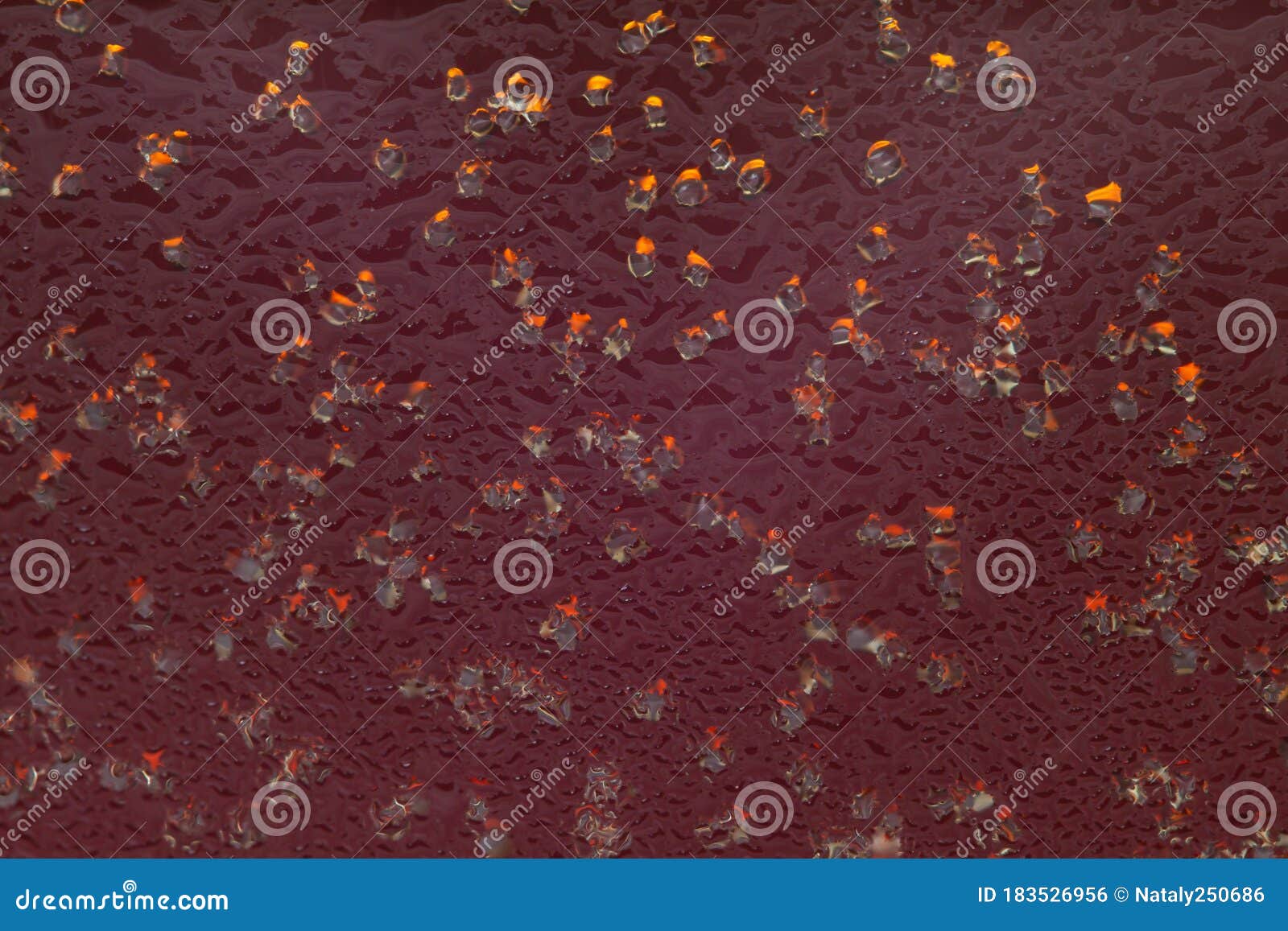 Red Fizzy Drink with Tiny Bubbles and Frozen Glass Texture Stock Photo ...