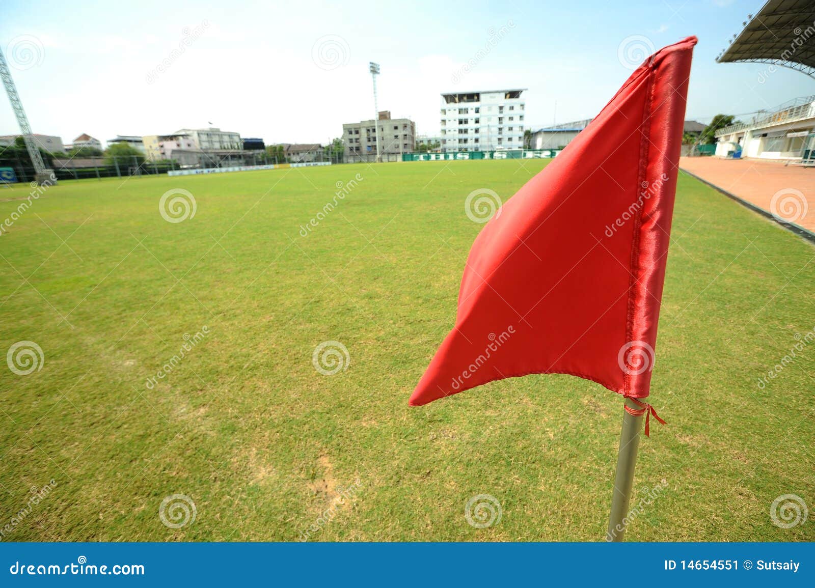 Red flag stock image. Image of sport, grass, green, meadow - 14654551