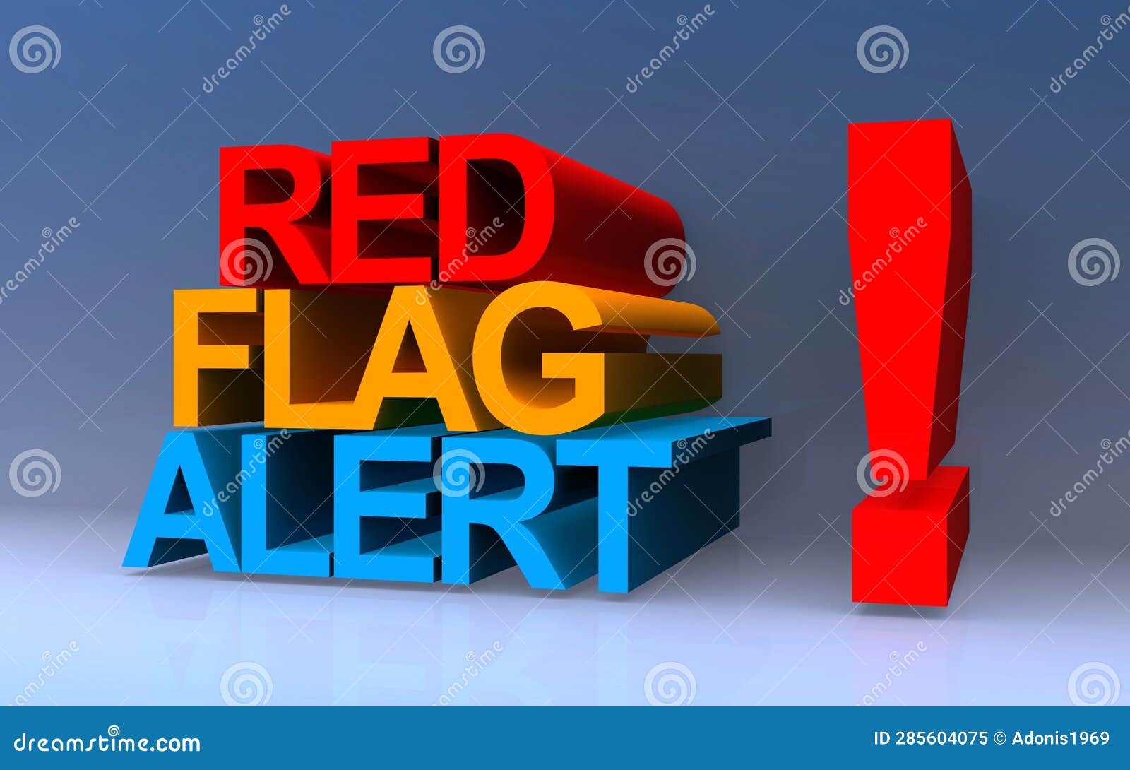 Red flag alert on blue stock illustration. Illustration of alert ...