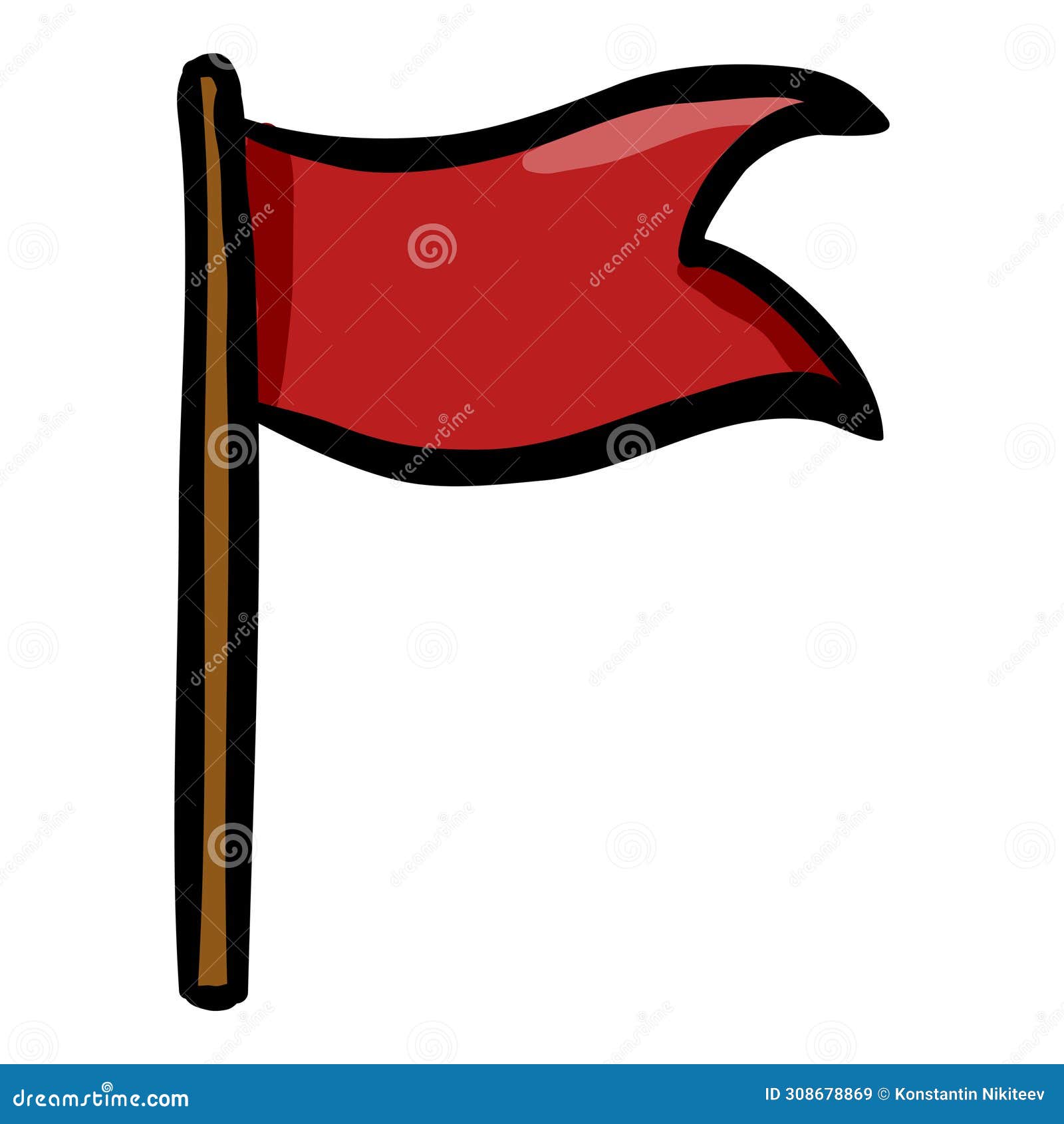 Red Flag Doodle Icon stock vector. Illustration of icon - 308678869