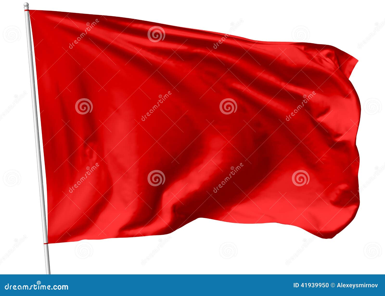 Red flag on flagpole stock illustration. Illustration of closeup - 41939950