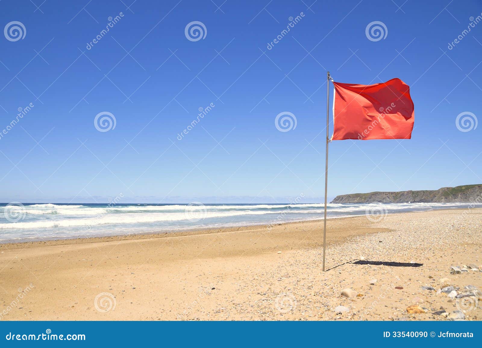 Red flag stock photo. Image of flag, wind, surf, vacation - 33540090
