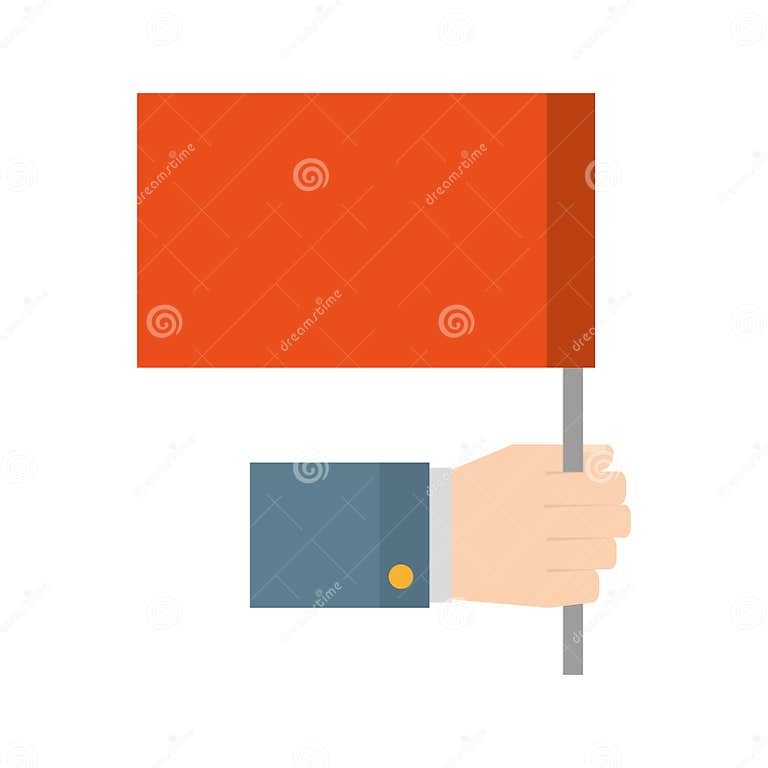 Red flag in the hand icon stock illustration. Illustration of national ...