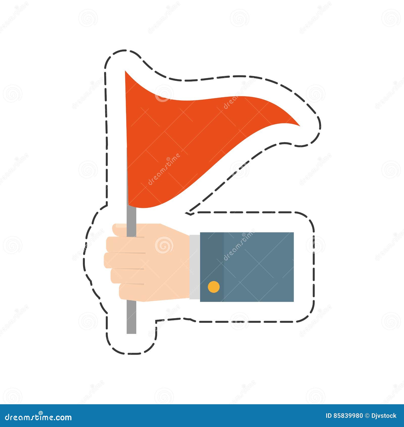 Red flag in the hand icon stock illustration. Illustration of graphic ...