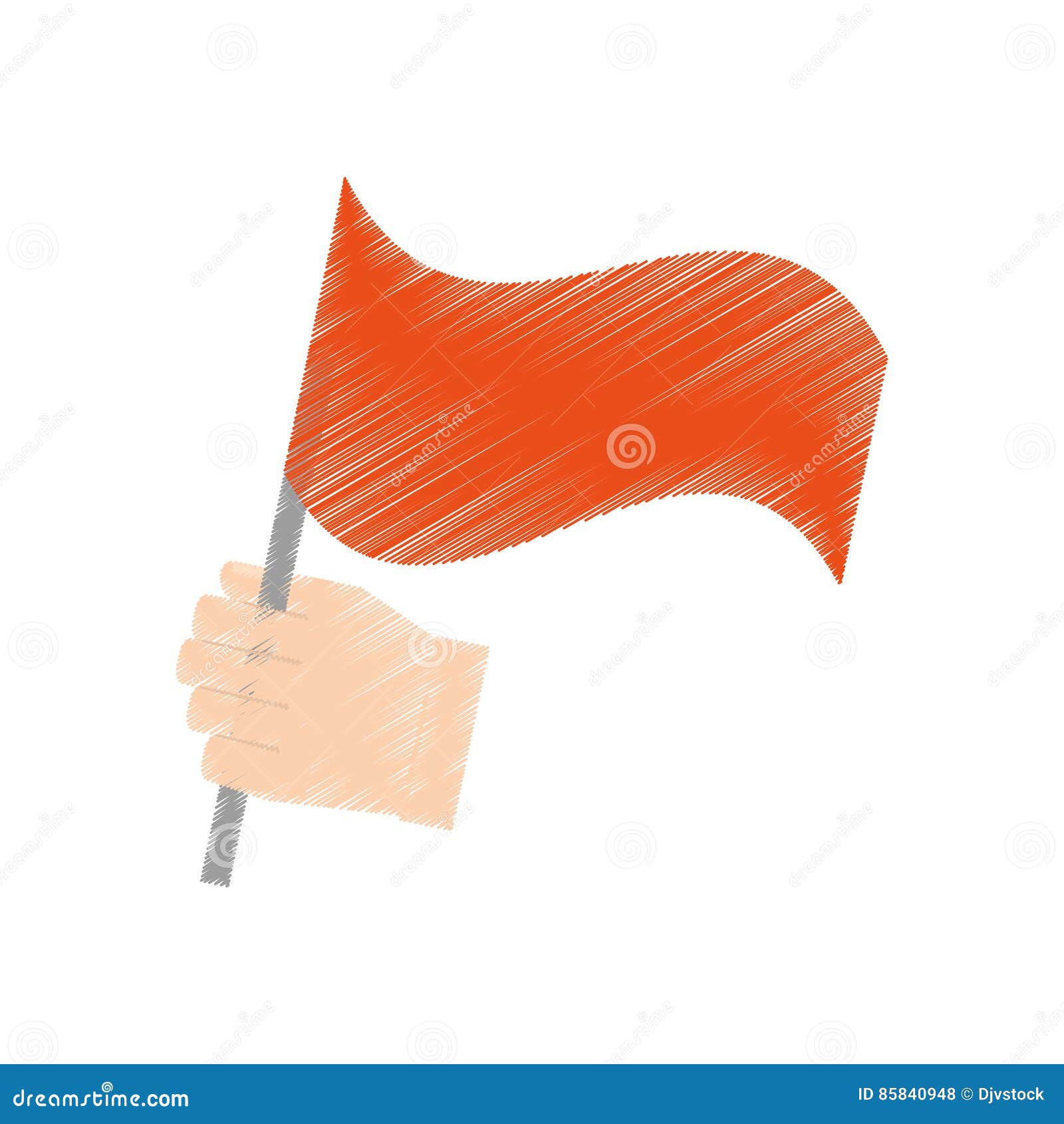 Red flag in the hand icon stock illustration. Illustration of generated ...