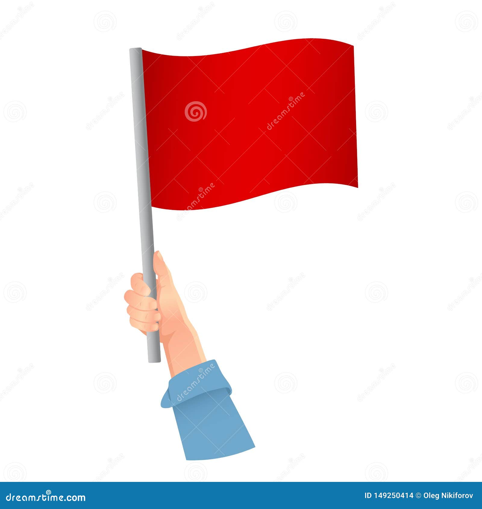 Red flag in hand icon stock illustration. Illustration of flagpole ...